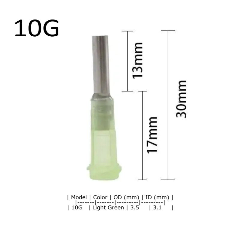 100 Pack! 0.5" Blunt Dispensing Tip 10G Needle for Luer Syringe - Glue ...