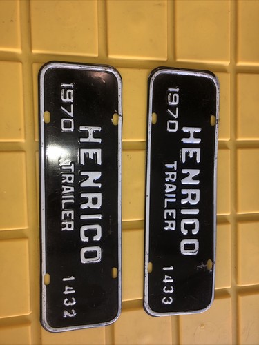 1970 Henrico Virginia trailer license plate tag topper | eBay