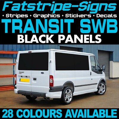 to fit FORD TRANSIT SWB BLACK PANELS VINYL WINDOWS GRAPHICS MOTORHOME ...
