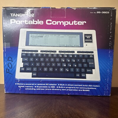 Vintage Tandy 102 Portable Computer with Box and Accessories - New ...