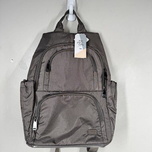 Lug Hatchback Mini 14” Backpack 3 Walnut Brown Multi Pocket RFID Water ...