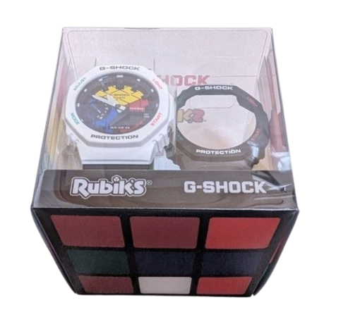 Casio G-SHOCK Rubik's Cube Model GAE-2100RC-1AJR Black White Wristwatch ...
