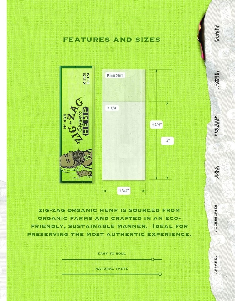 ZIG-ZAG Rolling Papers 1¼ Hemp Papers Combo Pack (24-Pack) (50 Sheets ...