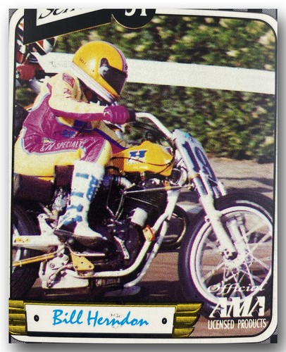 AMA FLAT/DIRT TRACK HONDA RS750 MOTORCYCLE RACER #19 BILL HERNDON ...