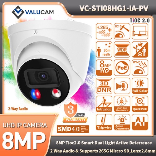 VALUCAM WizSense 8MP 4K VC-STI08HG1-IA-PV(S4 Version) TiOC2.0 SMD4.0 IP ...