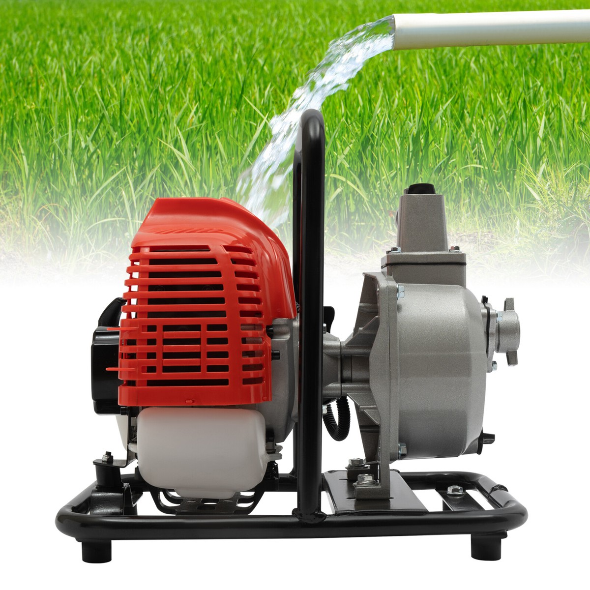 Portable Gas Pump 43CC 1.7HP Gasoline Water Pump - 1 Inch Inlet/Outlet ...