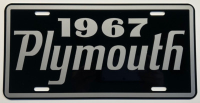 1967 67 PLYMOUTH Metal License Plate GTX Satellite Belvedere Barracuda ...