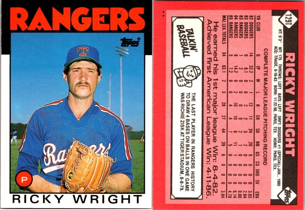 1986 Topps Traded Baseball #129T Ricky Wright | eBay