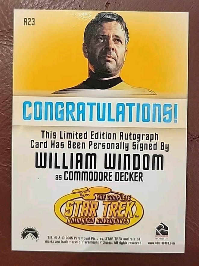 Star Trek TOS Art Image - Autograph Card Of William Windom A23 | eBay