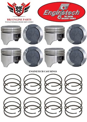 (8) Ford 400 Modified V8 71 - 82 Enginetech Dish Top Pistons With Rings ...