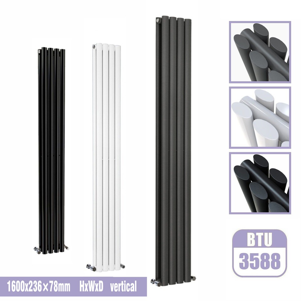 Designer Flat Panel Oval Column Radiator Horizontal Vertical Central ...