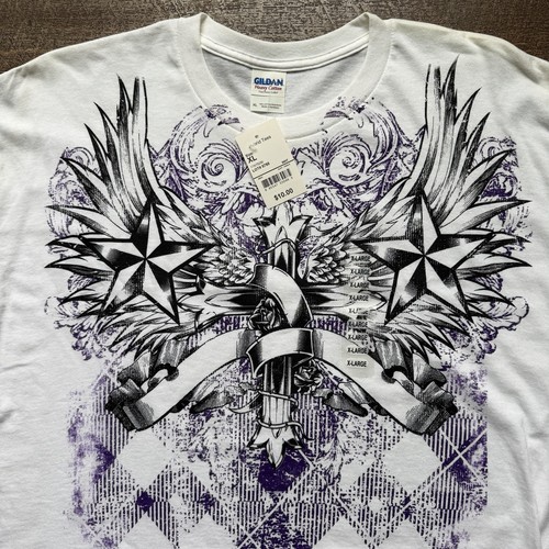 NWT! Vintage 2000’s Mens XL White Hybrid Tees Y2K Cross Nor Cal Star T ...