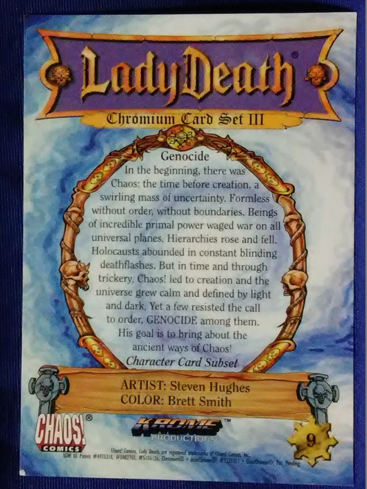 1996 Chaos Krome Lady Death Series III 3 Chromium Trading Card #9 ...