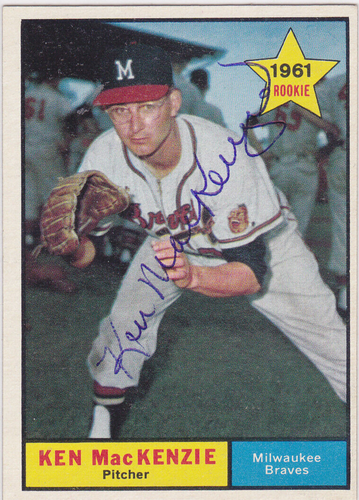 Ken MacKenzie 1961 Topps #496 Signed Auto Baseball Card Mets Braves | eBay