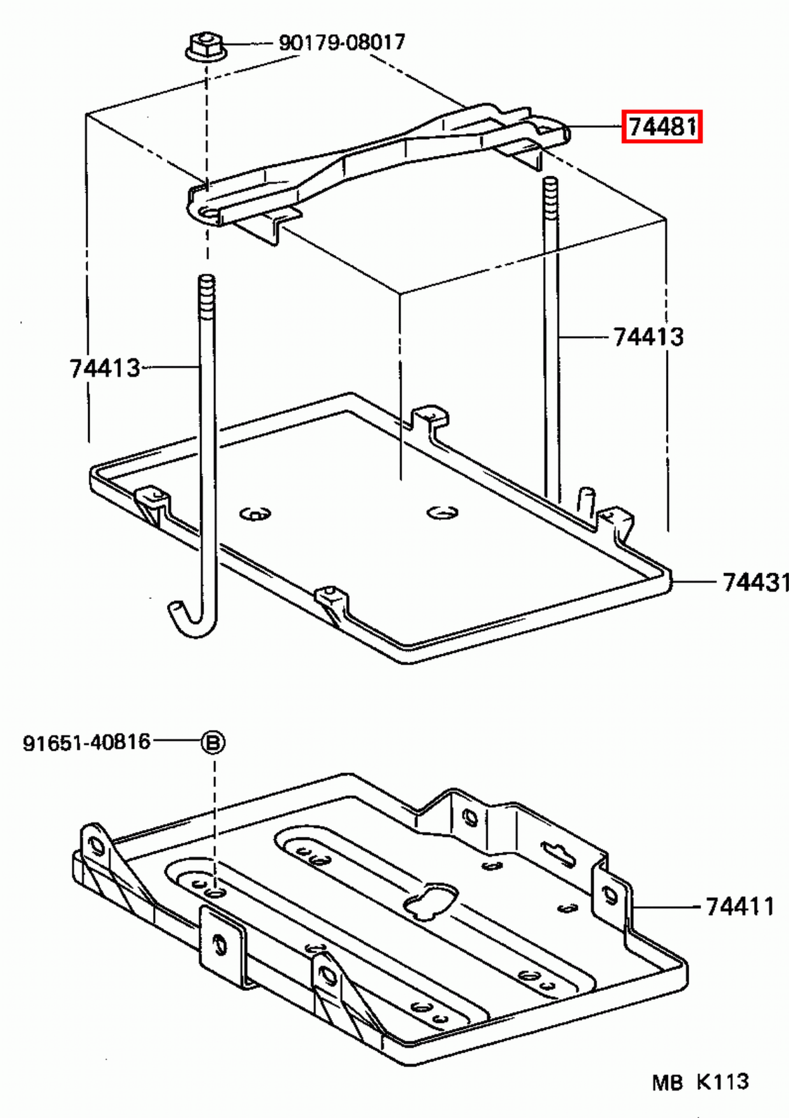 Genuine Toyota LandCruiser FJ61 FJ60 BJ61 BJ60 Battery Hold Down Clamp ...
