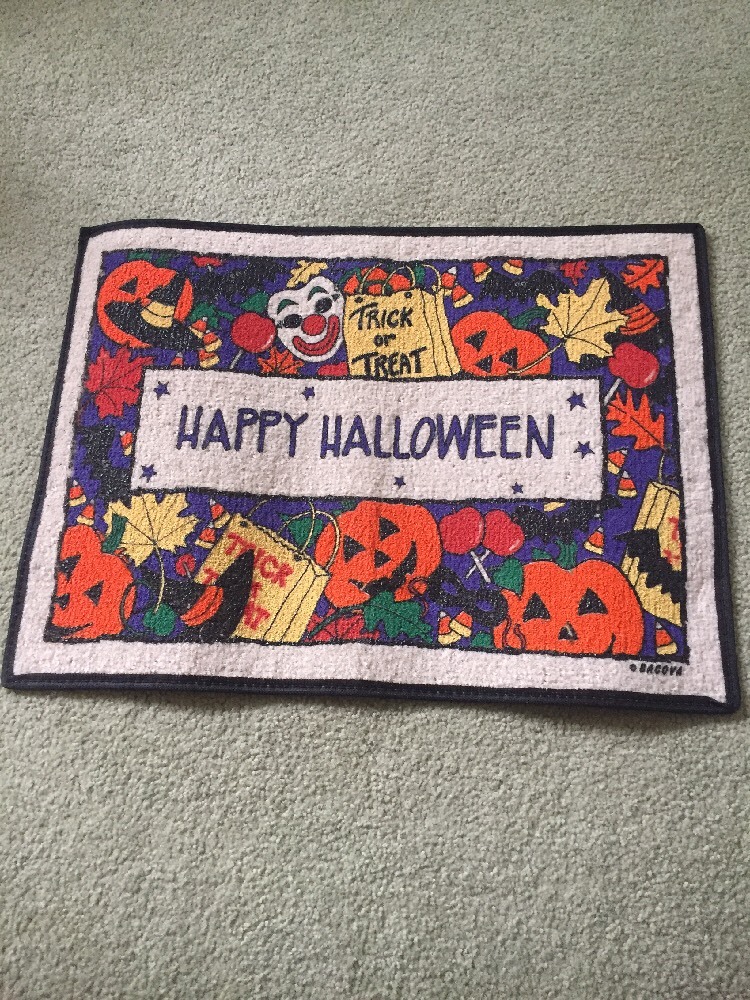 H2) "HAPPY HALLOWEEN" DOORMAT FLOORMAT 24x17.5 KITCHEN NEW Indoor ...