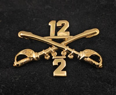 🌟US Army 2/12 Cav 12th Cavalry 2nd Battalion Gold Crossed Sabers Hat ...