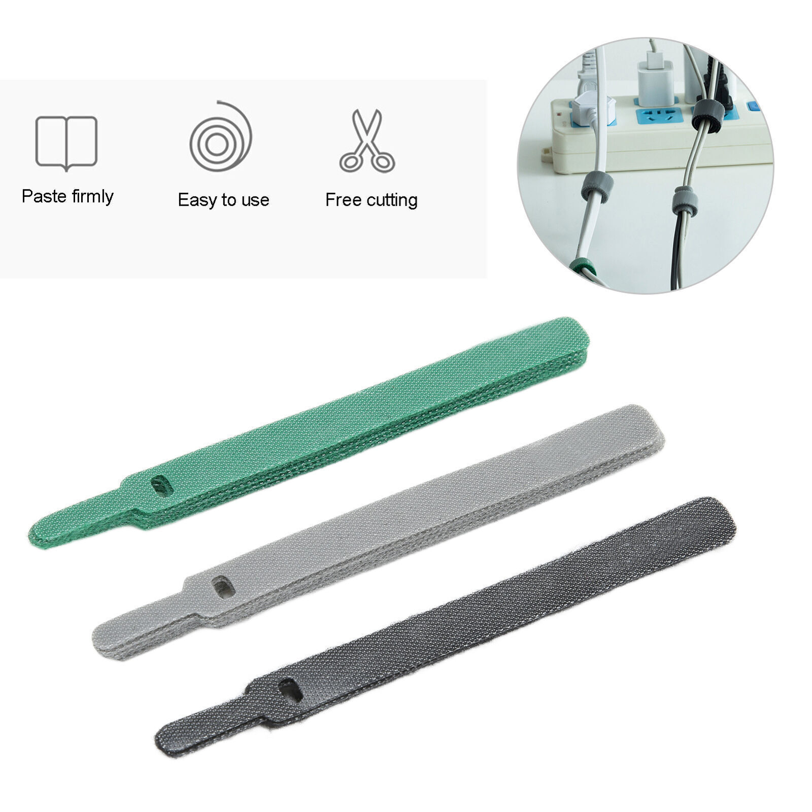 15pcs Fastening Straps Nylon Reusable Adjustable Hook Loop Cord ...