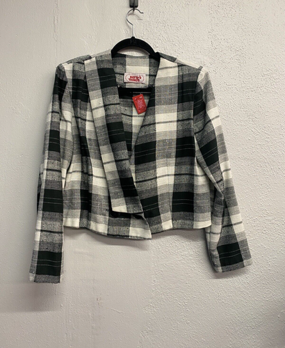 90s Vintage Black/White MonoChrome Plaid Betsy's Things New Wave Blazer ...