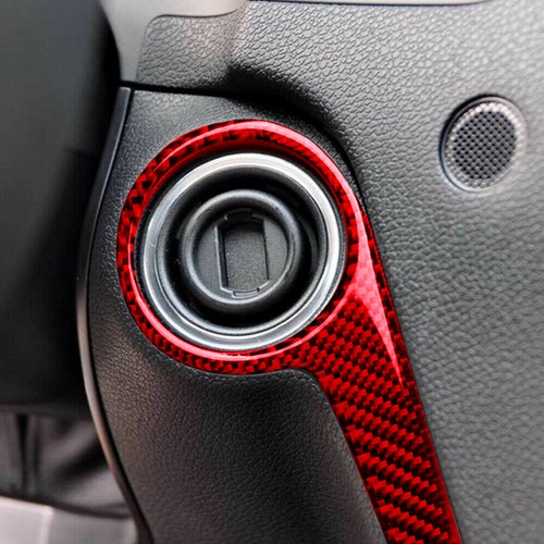 2* For Mercedes-Benz C-Class W204 Red Carbon Fiber Interior Dashboard ...