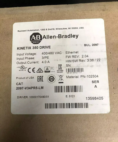 Allen-Bradley 2097-V34PR5-LM NEW Sealed Kinetix 350 Servo Drive ...