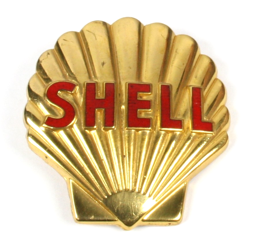 1940s VINTAGE SHELL OIL CO. EMPLOYEE HAT BADGE GAS STATION ATTENDANT ...