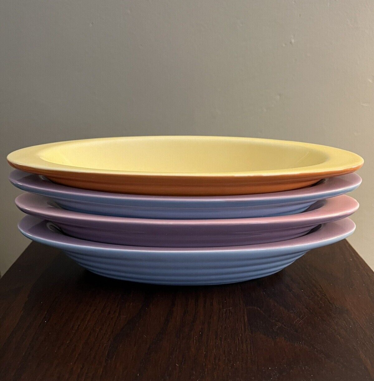 Trisa (Fiesta-like) Ceramic Banana Split Dishes Set of 4 Pastel ...