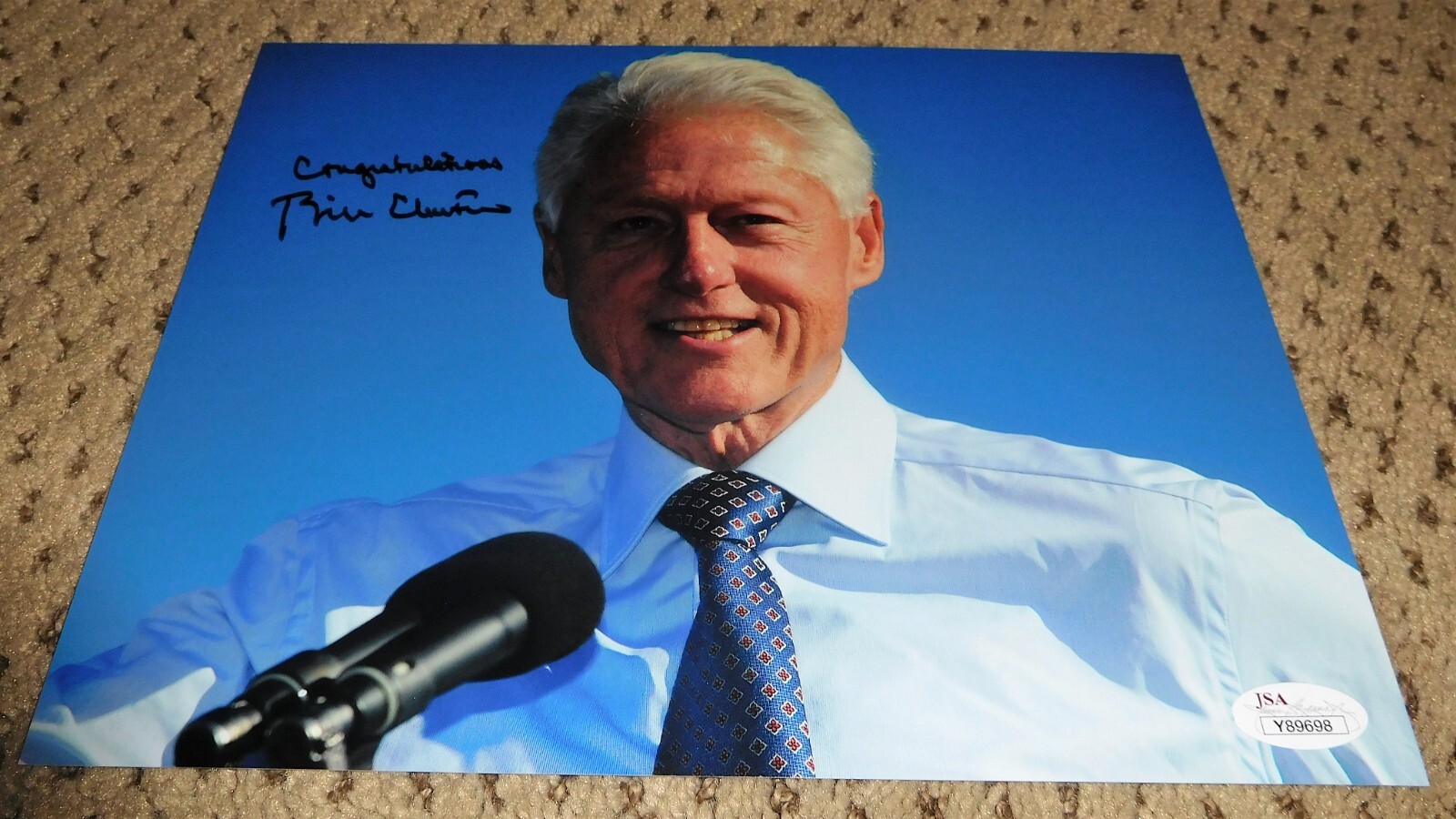 PRESIDENT BILL CLINTON SIGNED 8X10 PHOTO JSA AUTH FULL LETTER AUTOGRAPH ...