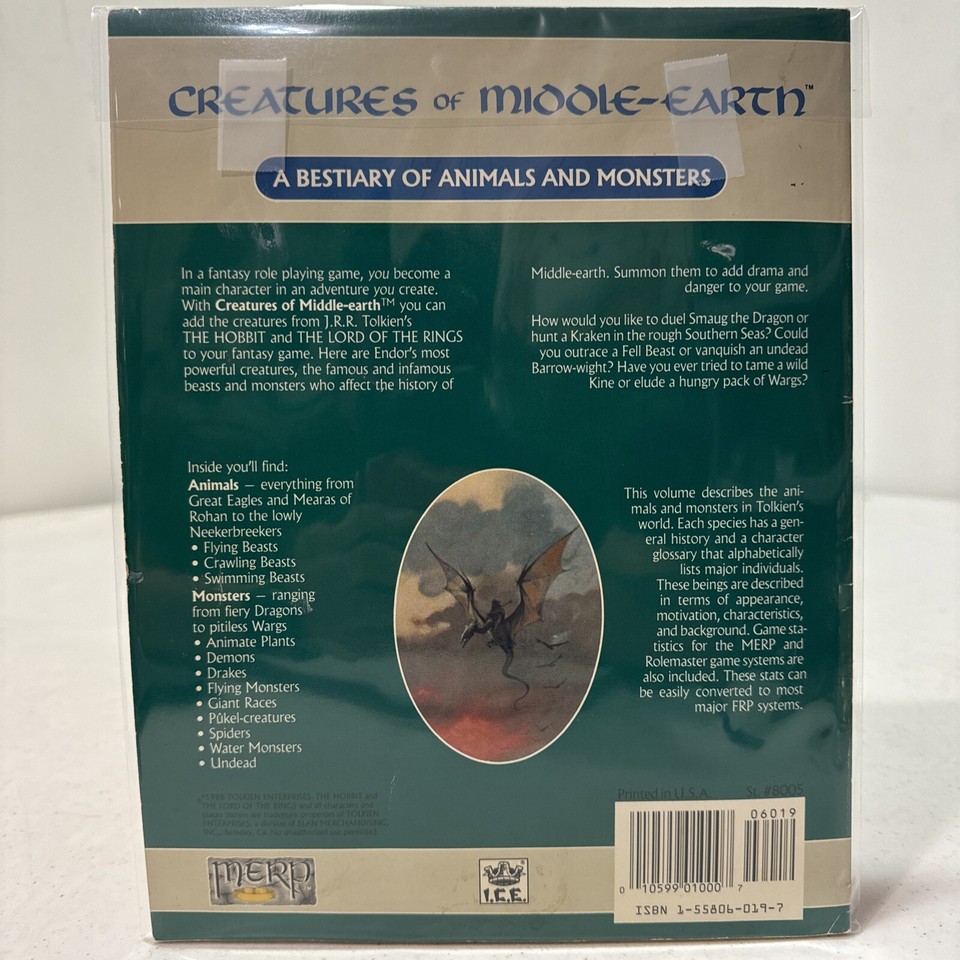 MERP - Creatures of Middle Earth - A Bestiary of Animals and Monsters ...