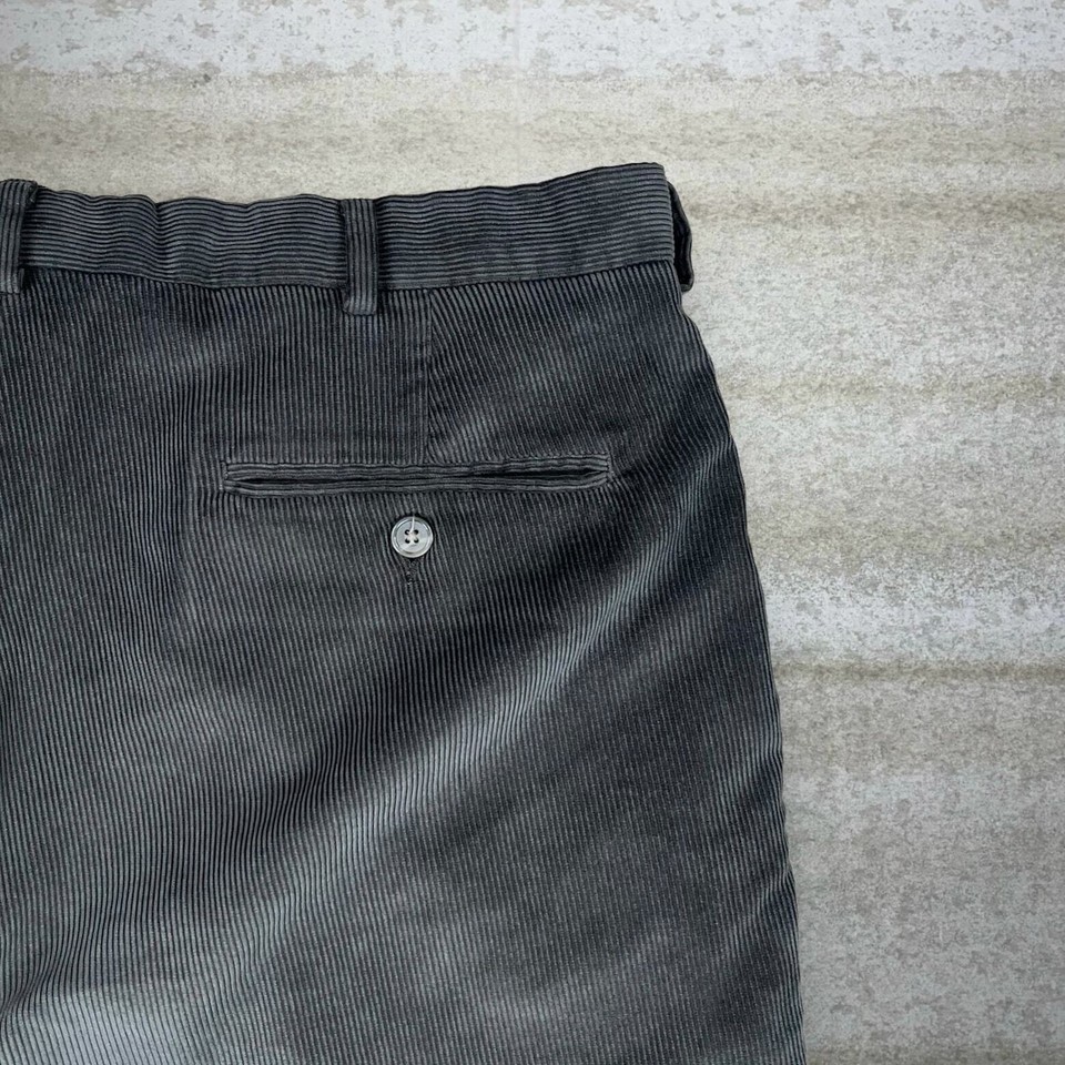 Corduroy Pants Mens 38x32 Olive Green Baggy Fit Pleated Front | eBay