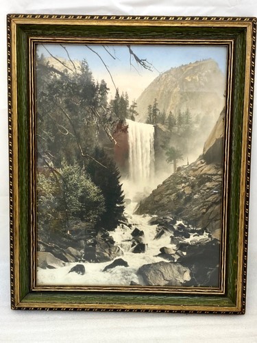 Antique Large 20's Framed Hand Colored Photo Vernal Falls Yosemite | eBay