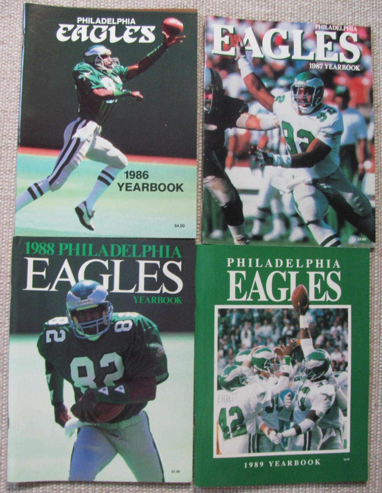Lot of 4 PHILADELPHIA EAGLES Yearbooks 1986, 1987, 1988, 1989 | eBay