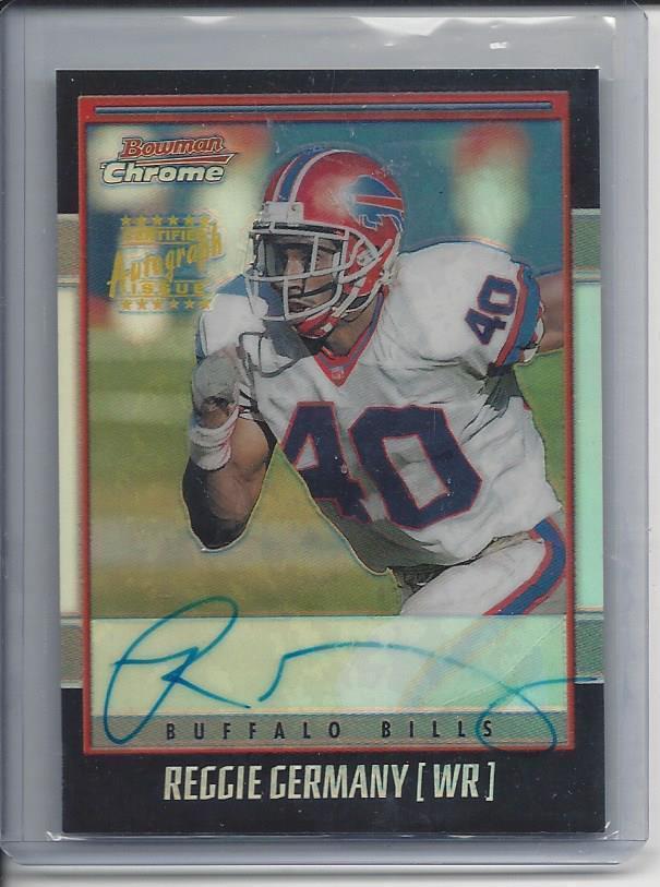 REGGIE GERMANY 2001 BOWMAN CHROME SUPER RARE ON CARD REFRACTOR AUTO RC ...