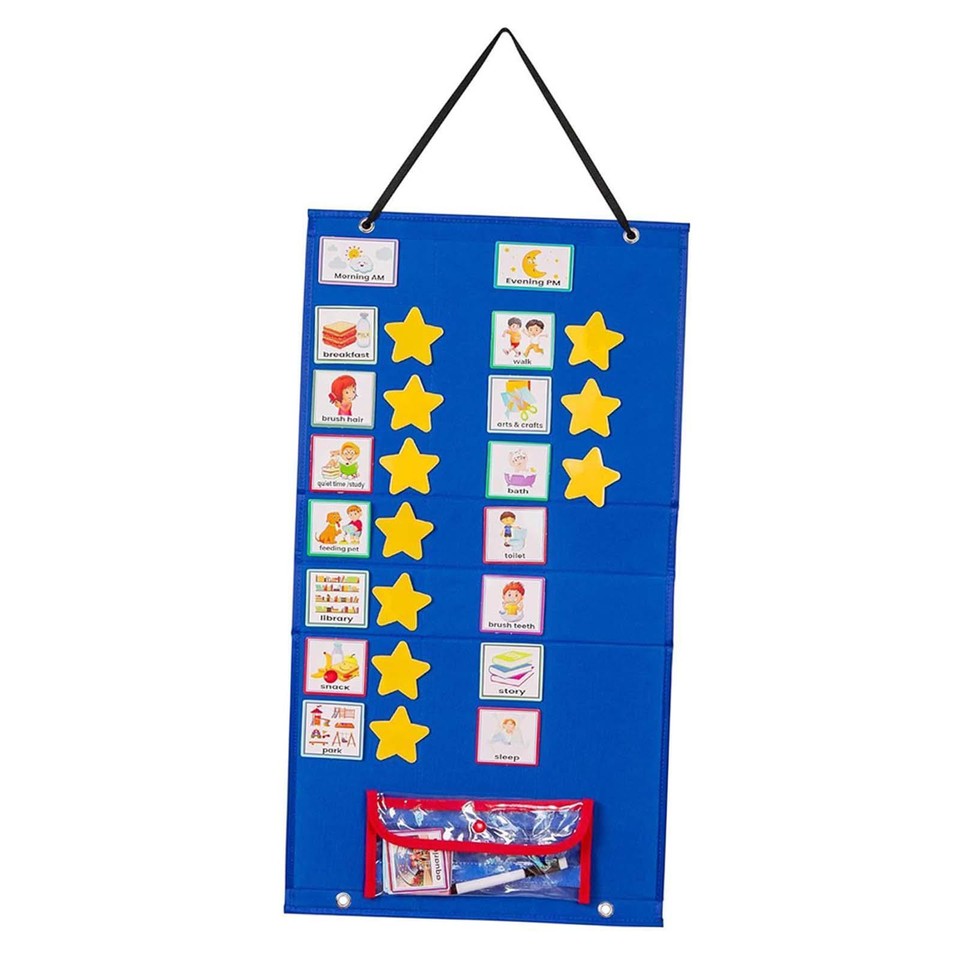 Kids Visual Schedule with 72Pcs Visual Schedule Cards Visual | eBay UK