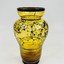 Transparent Yellow Glass Vase with Hand Painted Floral Silver Overlay ...