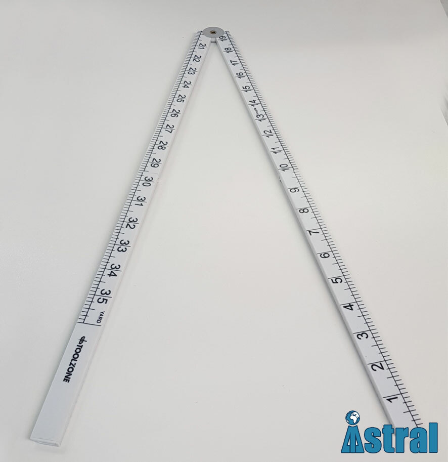 1M Folding Ruler | Metric-Imperial Scale | 4-Fold Yard Stick ...
