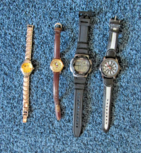 Lot Of 4 Womans & Mens Quartz Watches Casio, FMD, Lorus (Minnie Mouse ...