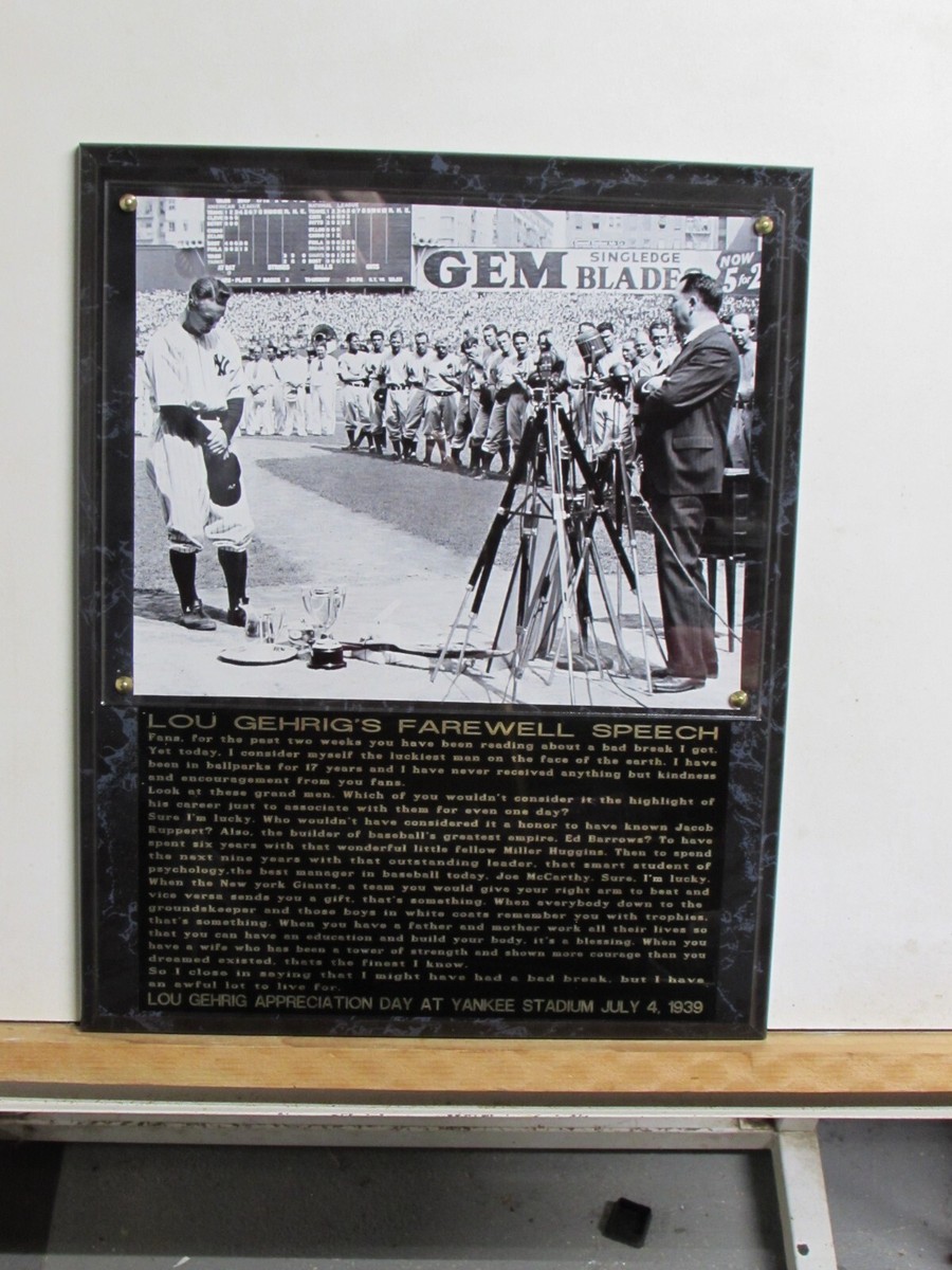 Lou Gehrig Speech Poster