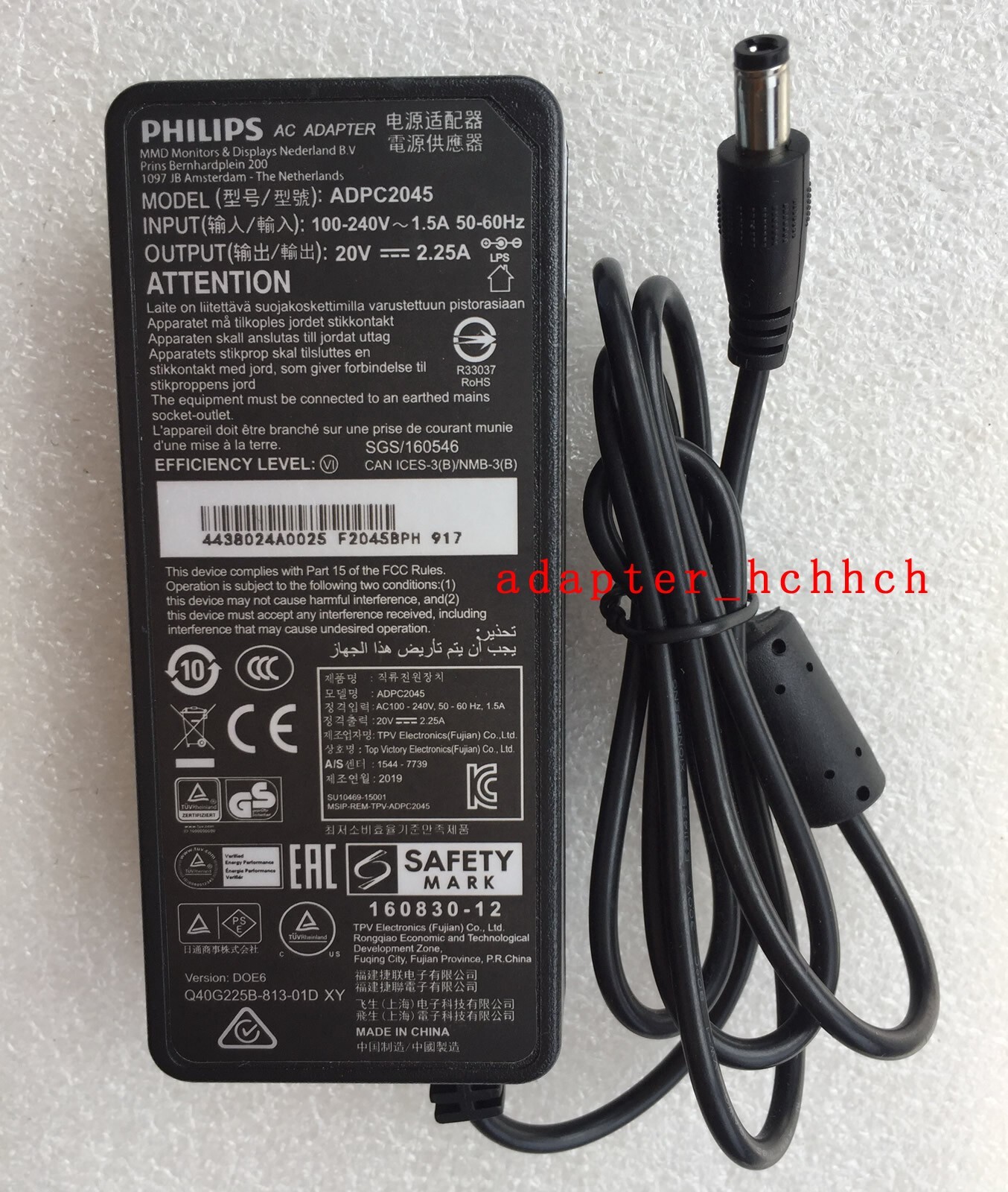 Original+OEM+Philips+242B9T+LCD+monitor+ADPC2045+45W+20V+2.25A+AC%2FDC ...