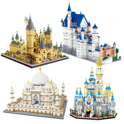 Lezi City Architecture Building Blocks Set Swan Stone Castle Bricks ...