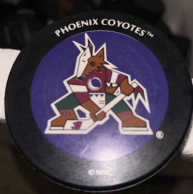 PHOENIX COYOTES NHL VINTAGE OFFICIAL HOCKEY PUCK BY PUCK WORLD MADE IN ...