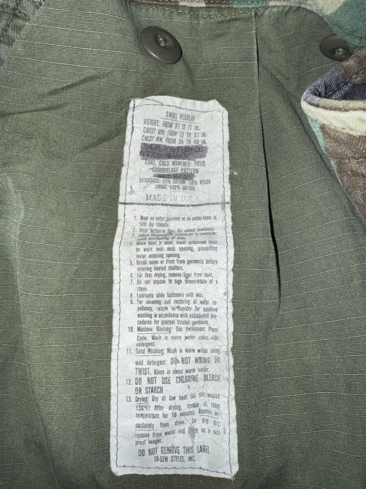 US Army Military M65 Field Jacket M81 Woodland Camo Camouflage Cold ...