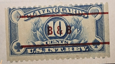 U.S. Internal Revenue Playing Card 10c Stamp with "B&B" Pre-cancel. | eBay