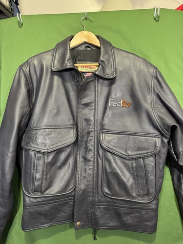 Vtg Perrone Aviation Apparel Black Goatskin Leather Pilot Jacket Men ...