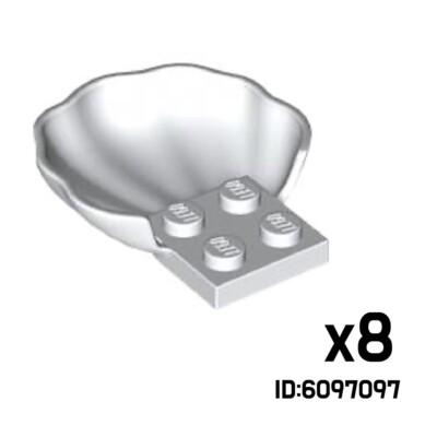 LEGO X8 SEASHELL SHAPE Element White Color 6097097 18970 | eBay