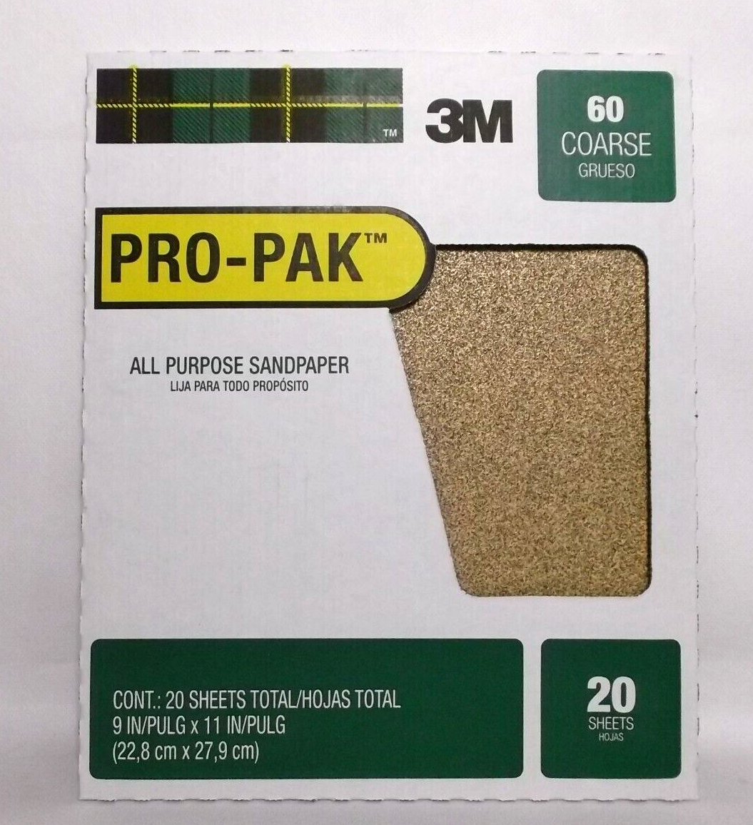 Coarse Sandpaper 3M Pro Grade Precision 9 In. X 11 In. Coarse 60 Grit