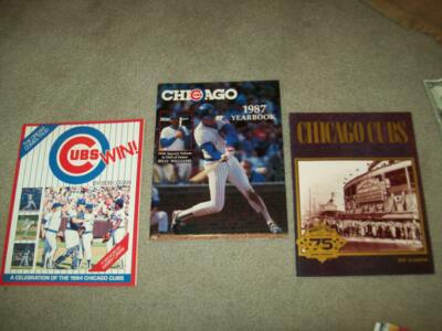 3 CHICAGO CUBS BOOKS/PROGRAMS/YEARBOOKS 1984/87/89 Wrigley Field RYNE ...