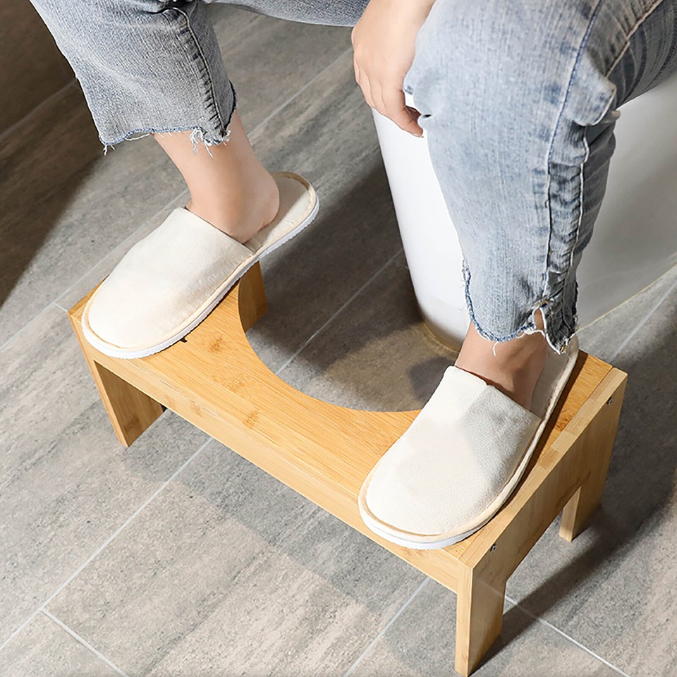Bamboo Adjustable Toilet Stool, 7-9 Inches Bamboo Potty Stool, Poop ...