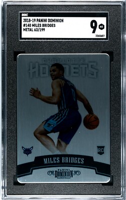 2018-19 Dominion Miles Bridges Rookies Metal Card RC #/199 Hornets SGC ...