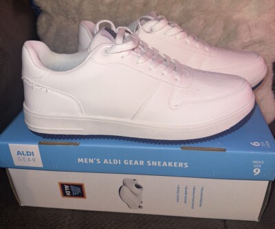 2024 MENS ALDI GEAR SNEAKER SHOES WHITE LOGO SIZE 9 NEW IN BOX. | eBay